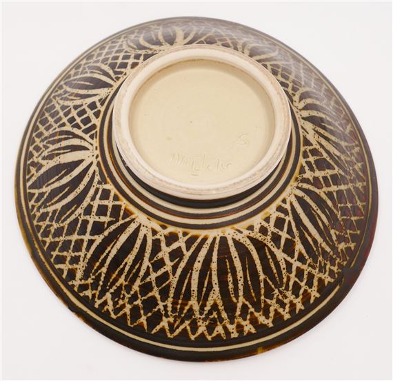 Louis Mideke | Louis Mideke Wax Resist Pottery Leaf Bowl 3.5''x11.5 ...