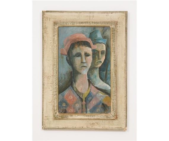 Ancel E. Nunn | portrait of two mimes | MutualArt