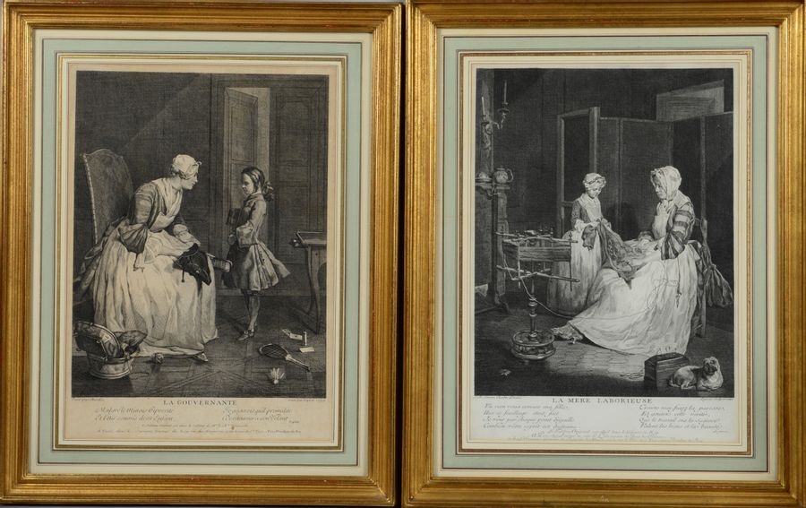 Jean Siméon Chardin | - La Gouvernante - La Mère laborieuse | MutualArt