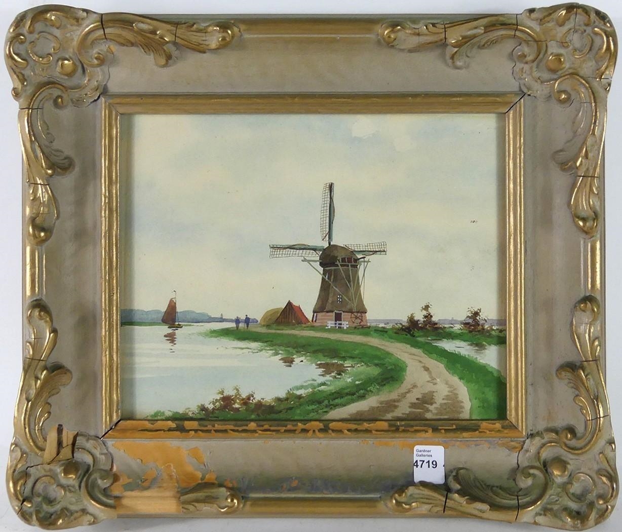 Dave Nally | Untitled: Landscape with Windmill | MutualArt