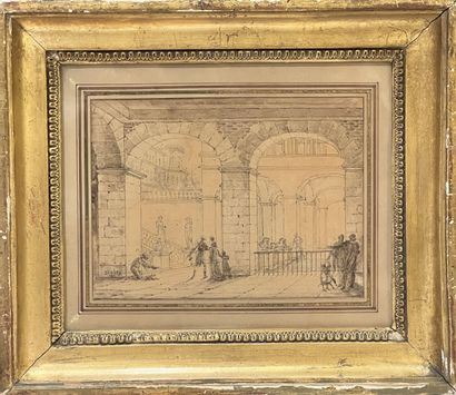 Eugène Isabey | Eugene ISABEY (1804-1886) View of an animated interior ...