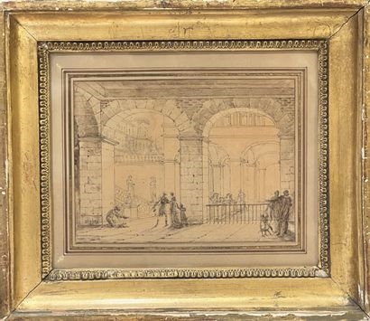 Eugène Isabey | Eugene ISABEY (1804-1886) View of an animated interior ...
