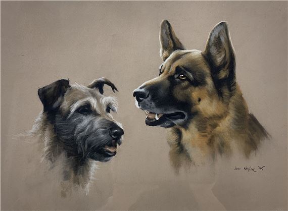 John Naylor | Portrait of Two Dogs (1995) | MutualArt