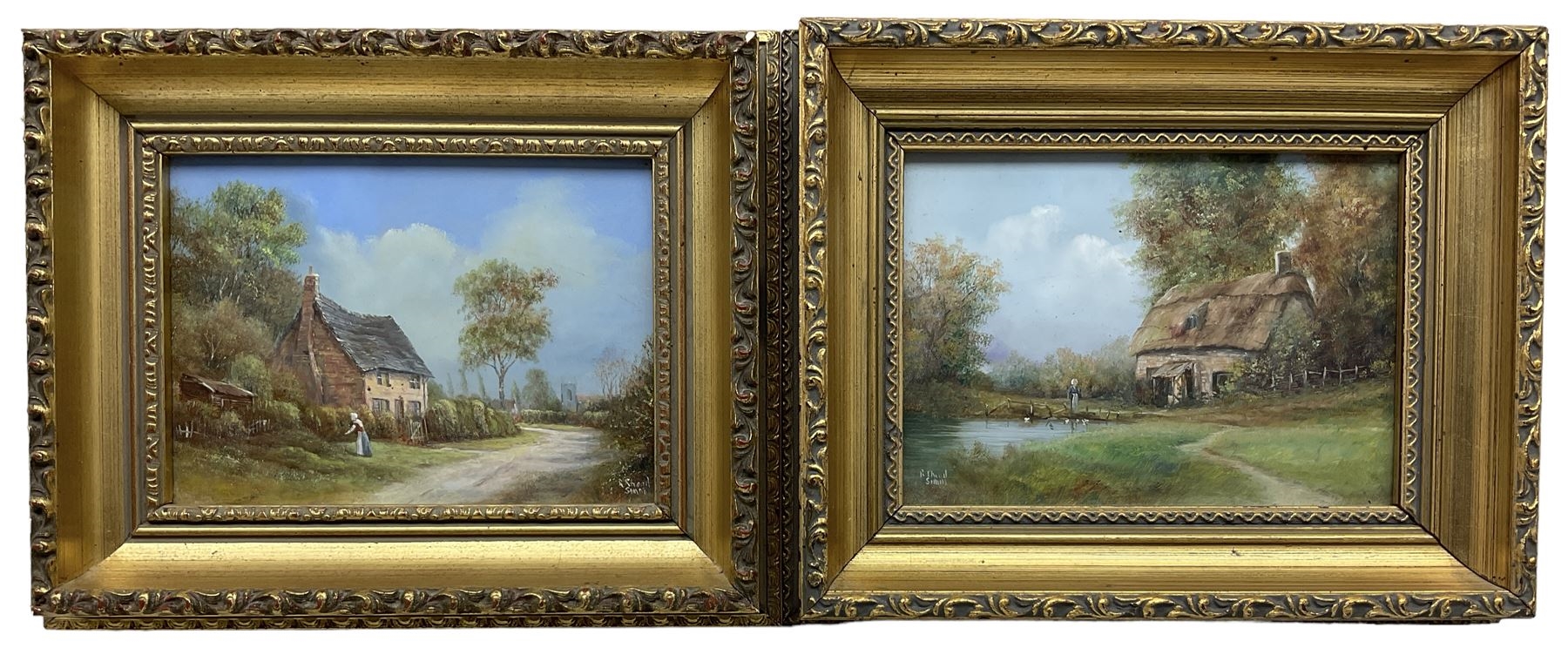 Richard Simm | Cottage Scene with Figure | MutualArt