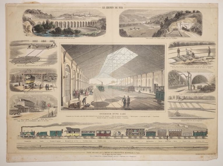 Louis Beysson | Steam locomotive Watercolor gouache (1880s) | MutualArt