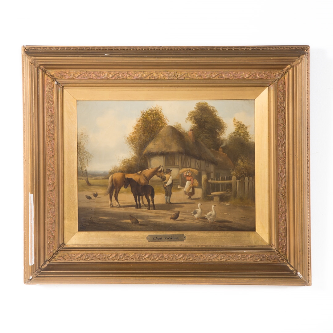 Charles Vickers | Charles Vickers. A Pair of Village Scenes, oils ...