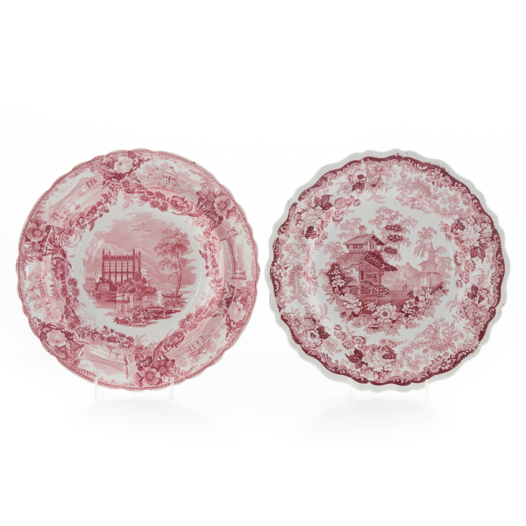 Staffordshire | Five Staffordshire red transferware plates | MutualArt