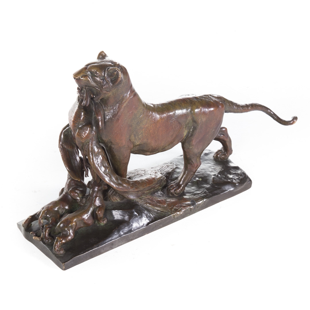 Auguste Nicholas Cain | Auguste Cain. Tiger Family bronze | MutualArt