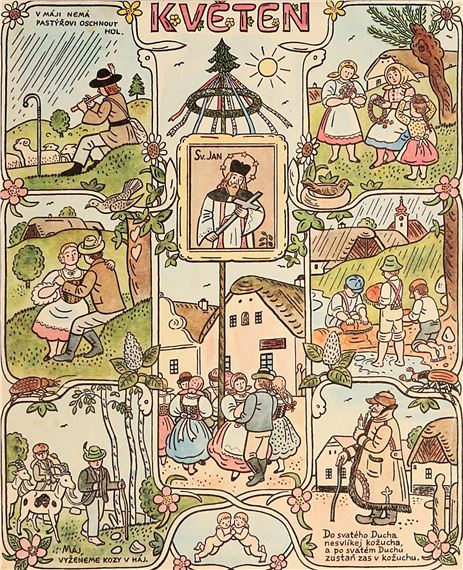 Josef Lada | CYKLUS MĚSÍCŮ - KVĚTEN | MutualArt