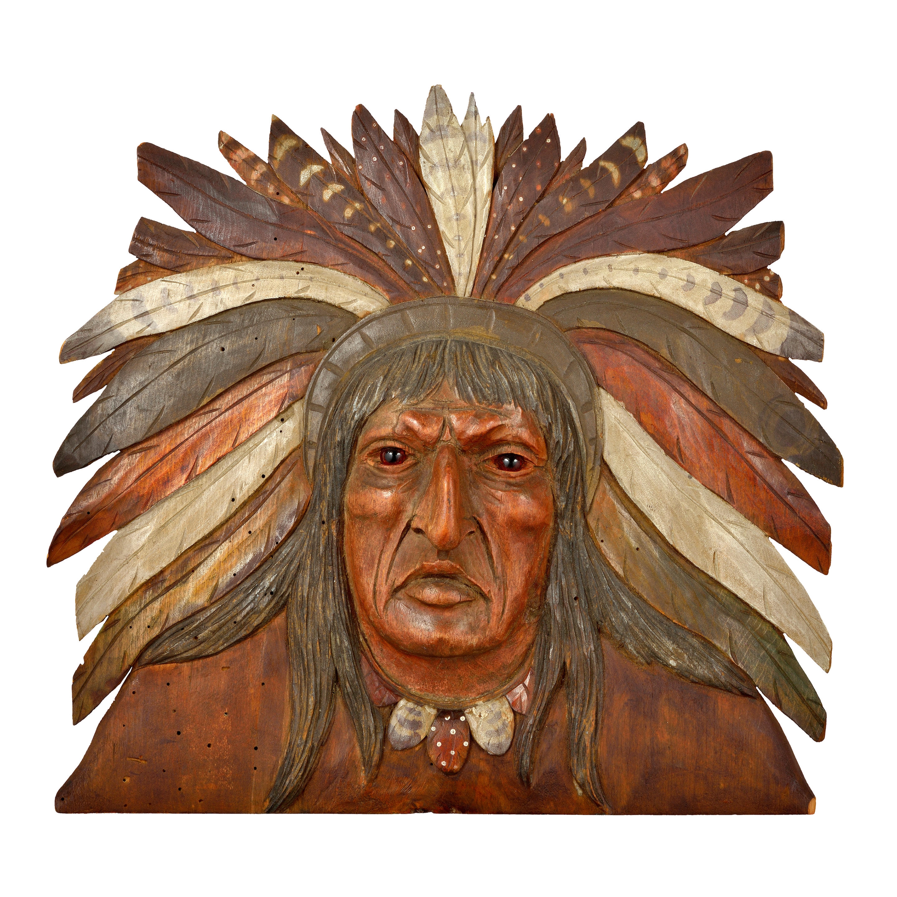 American School, 20th Century | Relief Carving of a Native American ...