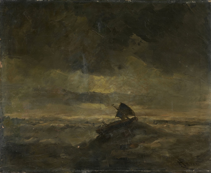 Louis Artan de Saint Martin | Navire dans la tempête | MutualArt