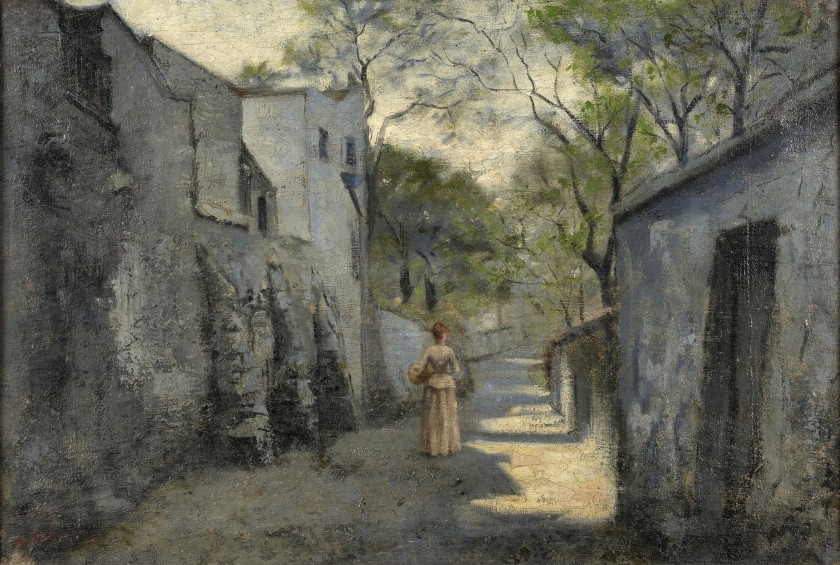 Alphonse Osbert | La rue Saint Vincent à Montmartre (1878) | MutualArt