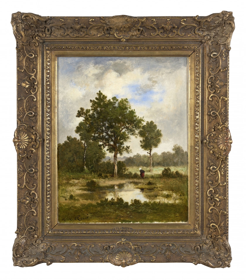 Léon Richet | Paysanne au bord d'une mare | MutualArt