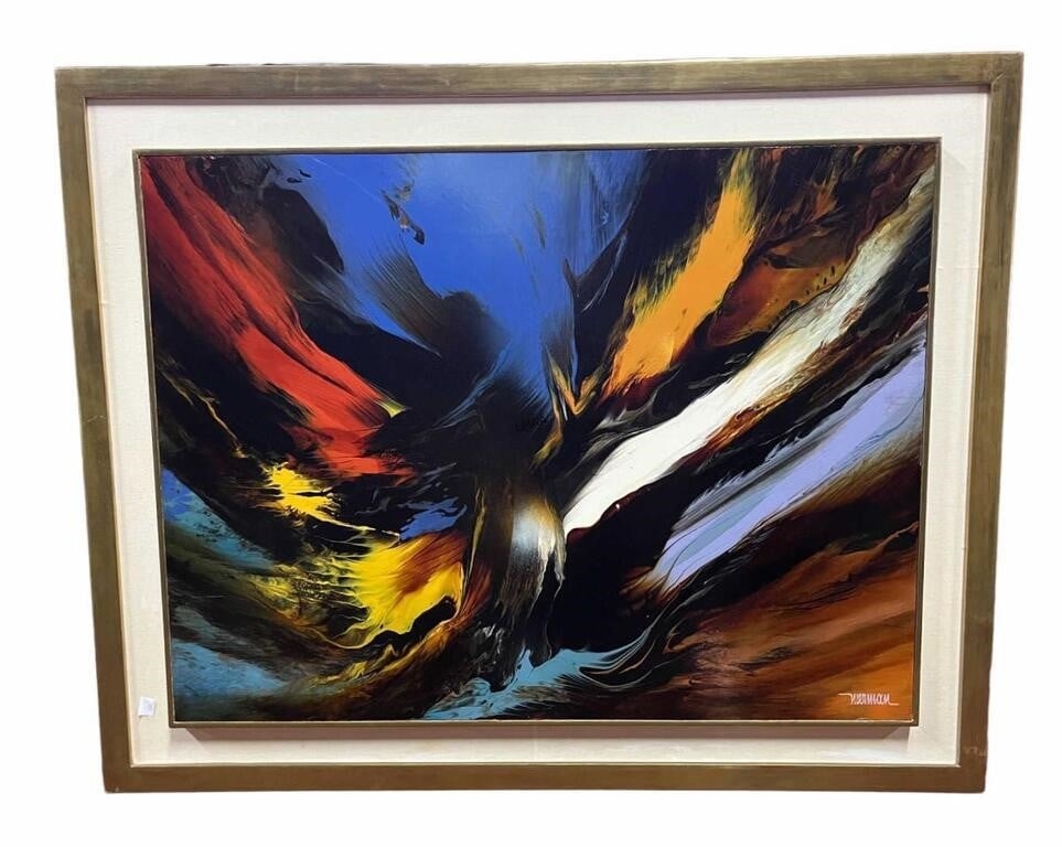Leonardo Nierman | SIGNED LEONARDO NIERMAN ABSTRACT OIL (1970) | MutualArt