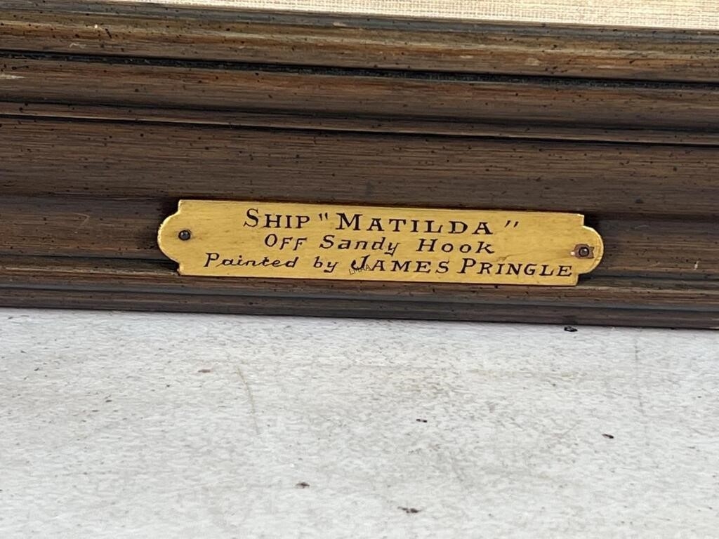 James Fulton Pringle | SHIP MATILDA OFF SANDY HOOK SIGNED OIL ON CANVAS ...