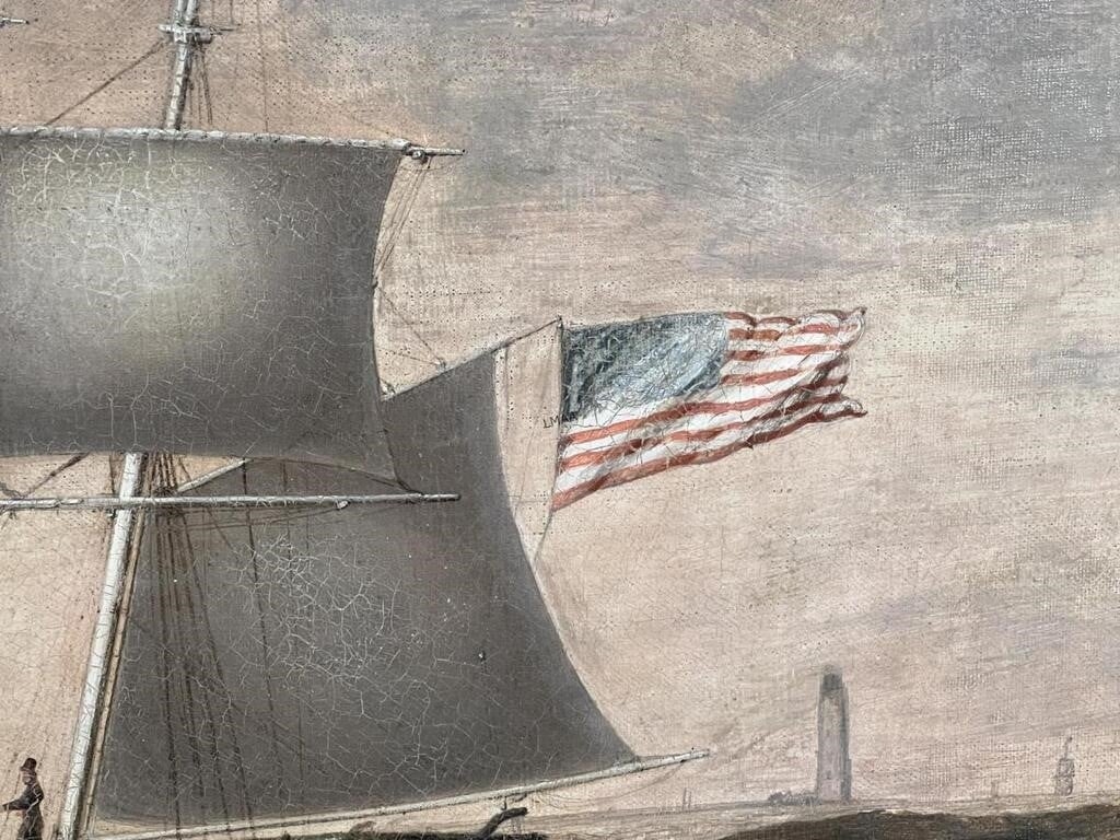 James Fulton Pringle | SHIP MATILDA OFF SANDY HOOK SIGNED OIL ON CANVAS ...