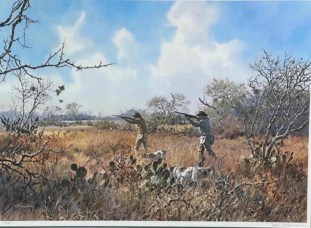John Cowan | JOHN COWAN BIRD HUNTING PRINT 357/800 Height: 29 in. by ...