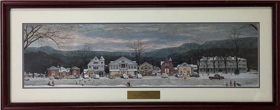 Norman Rockwell | Snowy small town landscape | MutualArt