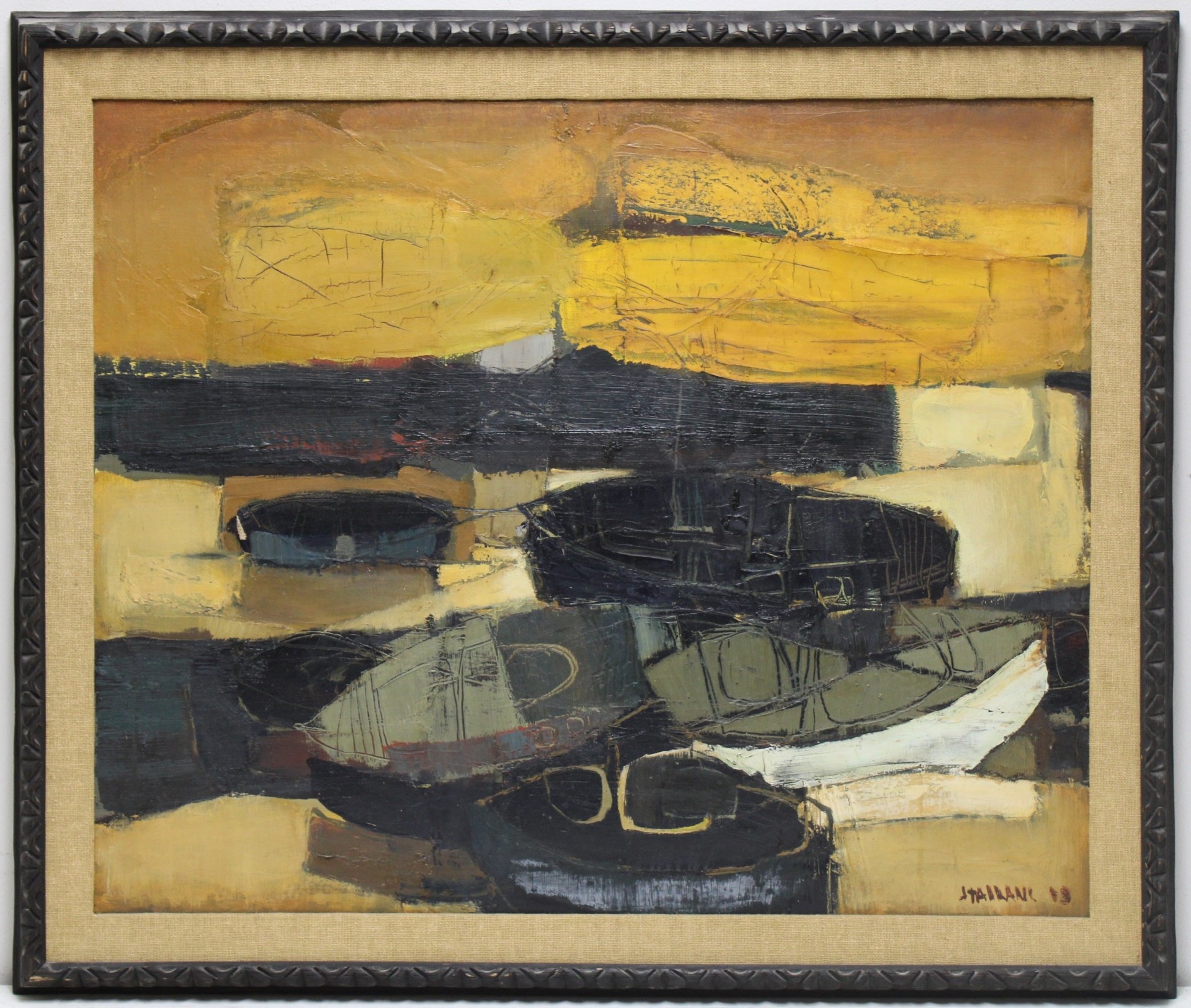 Raimonds Staprans | Fishing Boats Sunset (1926) | MutualArt