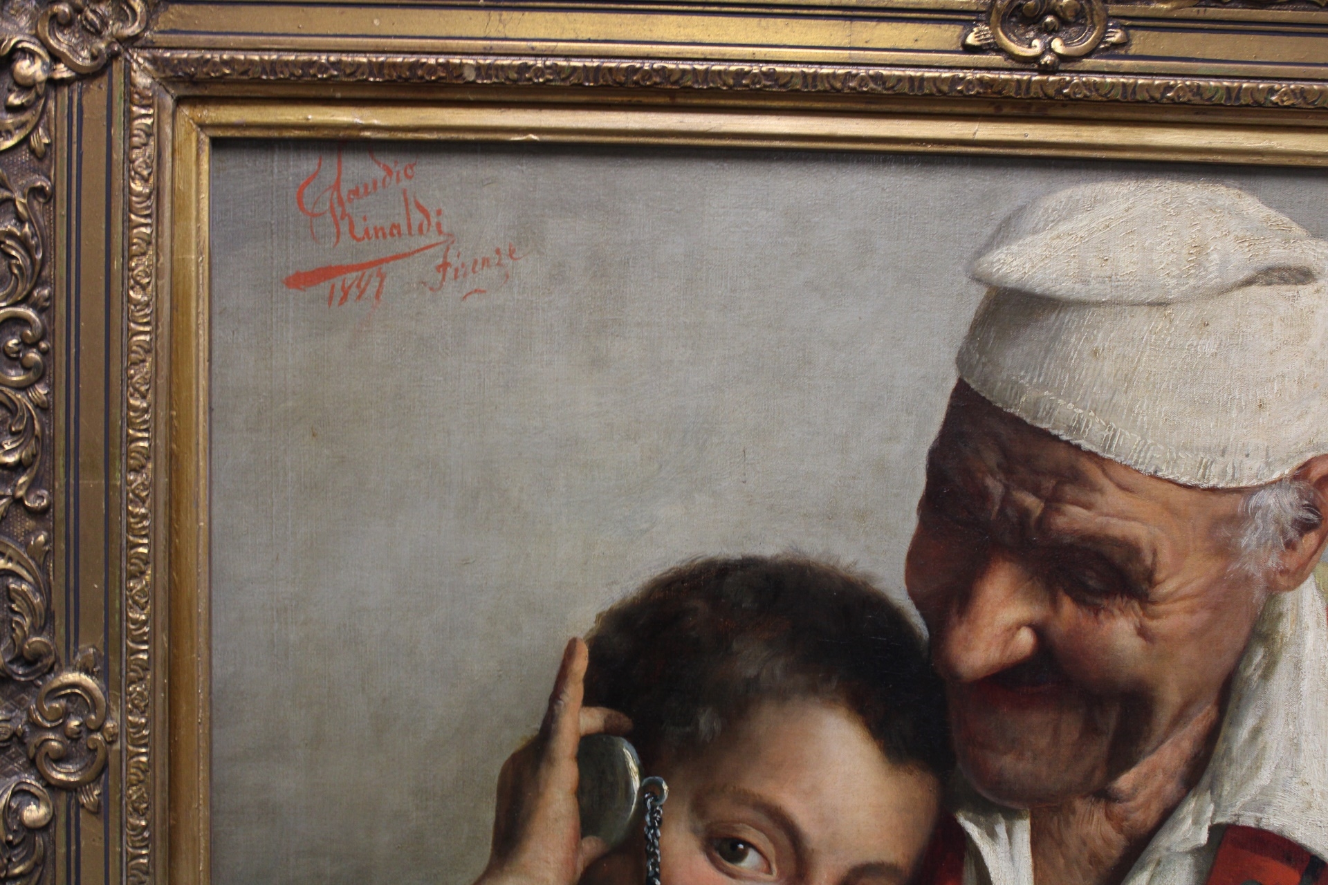 Claudio Rinaldi | Portrait of an Old Man and Boy (1897) | MutualArt