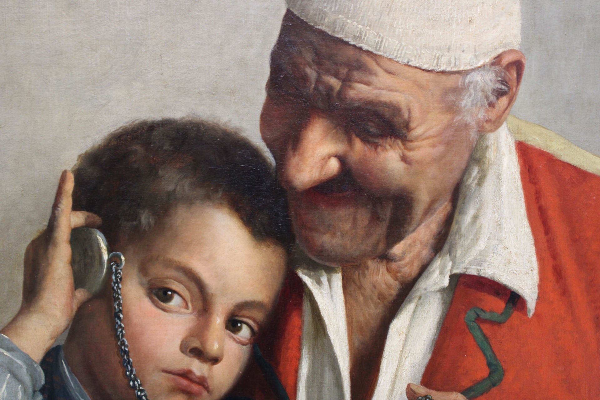 Claudio Rinaldi | Portrait of an Old Man and Boy (1897) | MutualArt