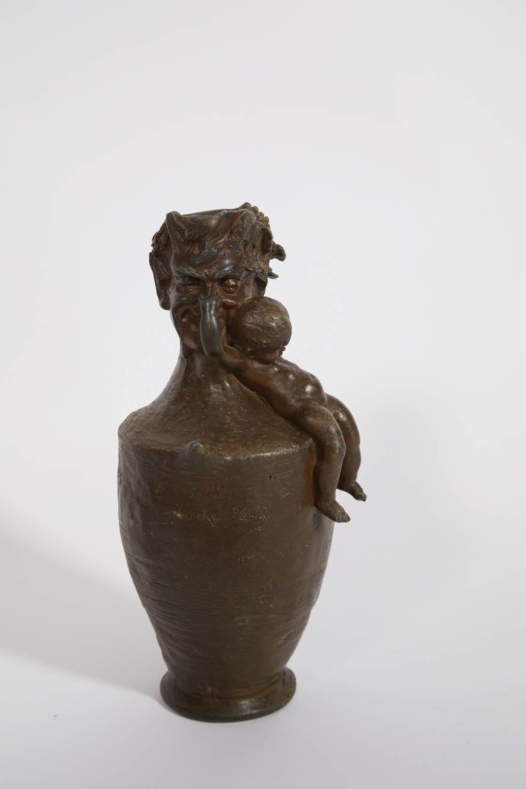 Hans Stoltenberg Lerche | Vase en bronze à décor de silène et putto ...