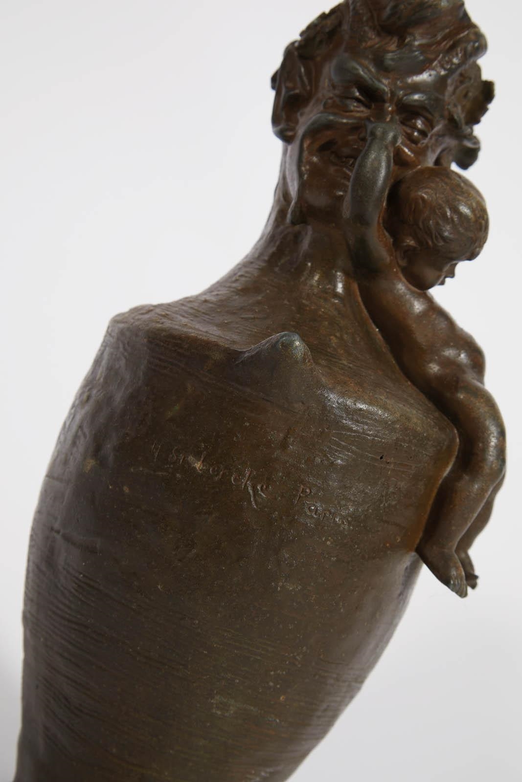 Hans Stoltenberg Lerche | Vase en bronze à décor de silène et putto ...