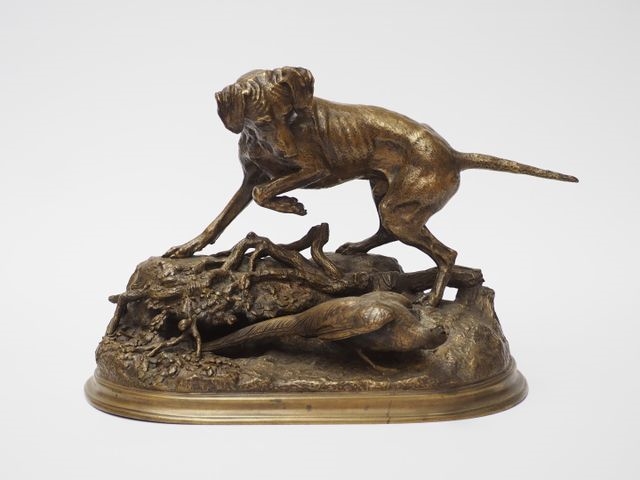 Jules Moigniez | Chien en arrêt sur un faisan | MutualArt