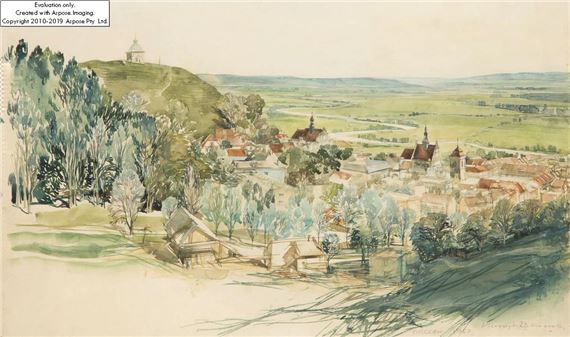 Henryk Dabrowski | Panoram of Pińczow (1967) | MutualArt