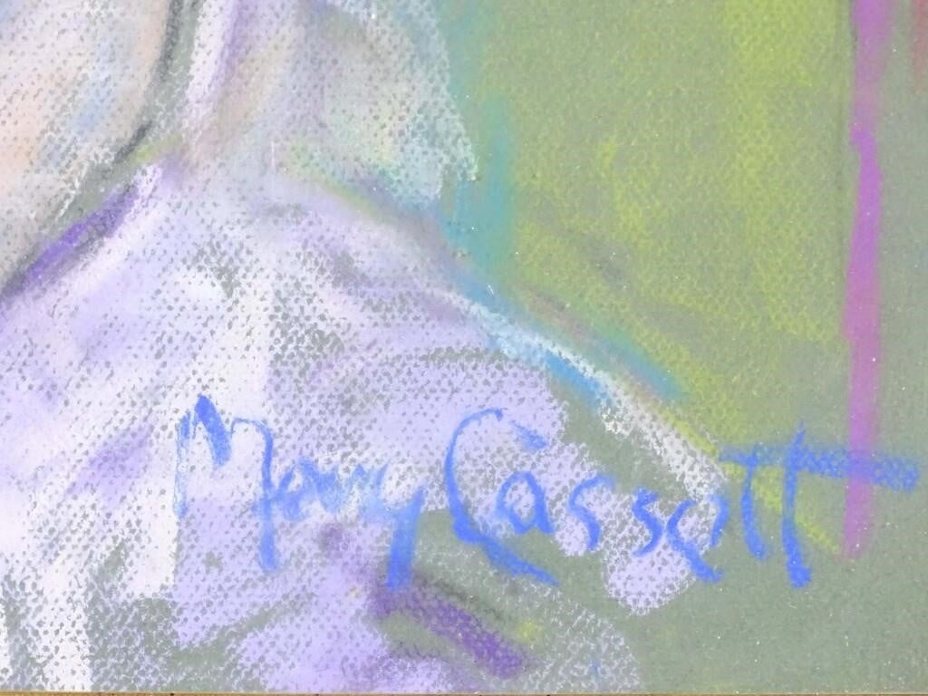 Mary Cassatt | girl in bonnet | MutualArt