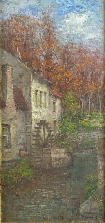 Walthère Joseph Neuhof | building with mill | MutualArt