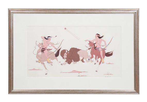Allan Houser | Apache Buffalo Hunt (1938) | MutualArt