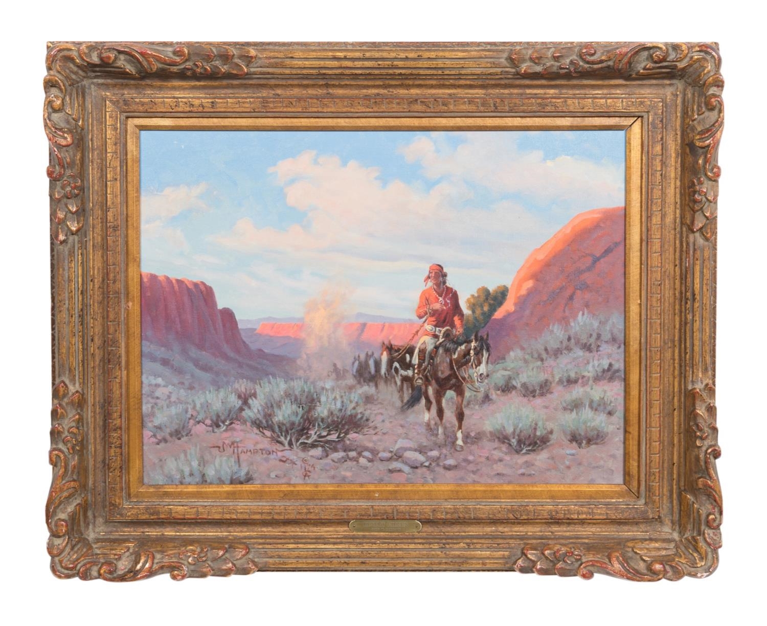 John Hampton | Apaches Attacking The Prescott Stage | MutualArt