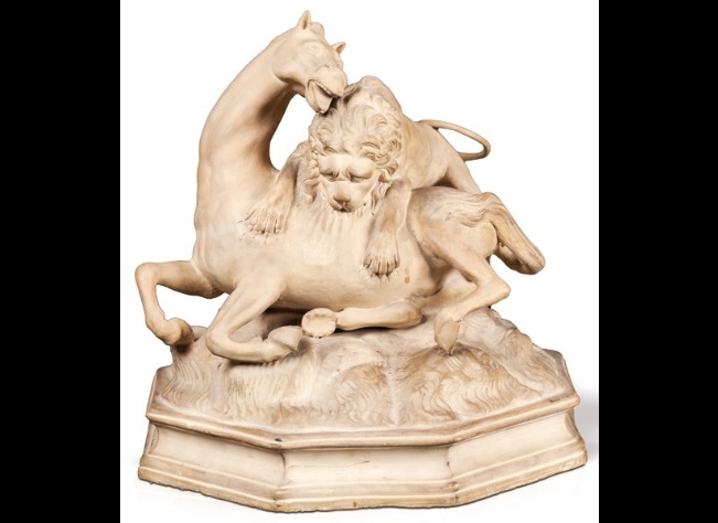 Joaquín Ferrer Miñana | Leon atacando a un caballo (1789) | MutualArt