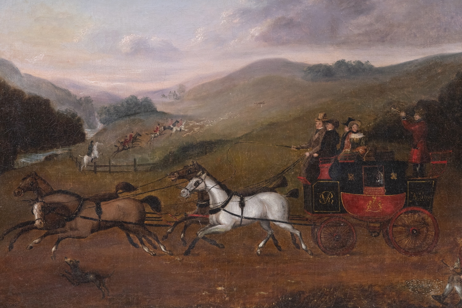 James Pollard | The Royal Mail Coach Crossing a Highland Fox Hunting ...