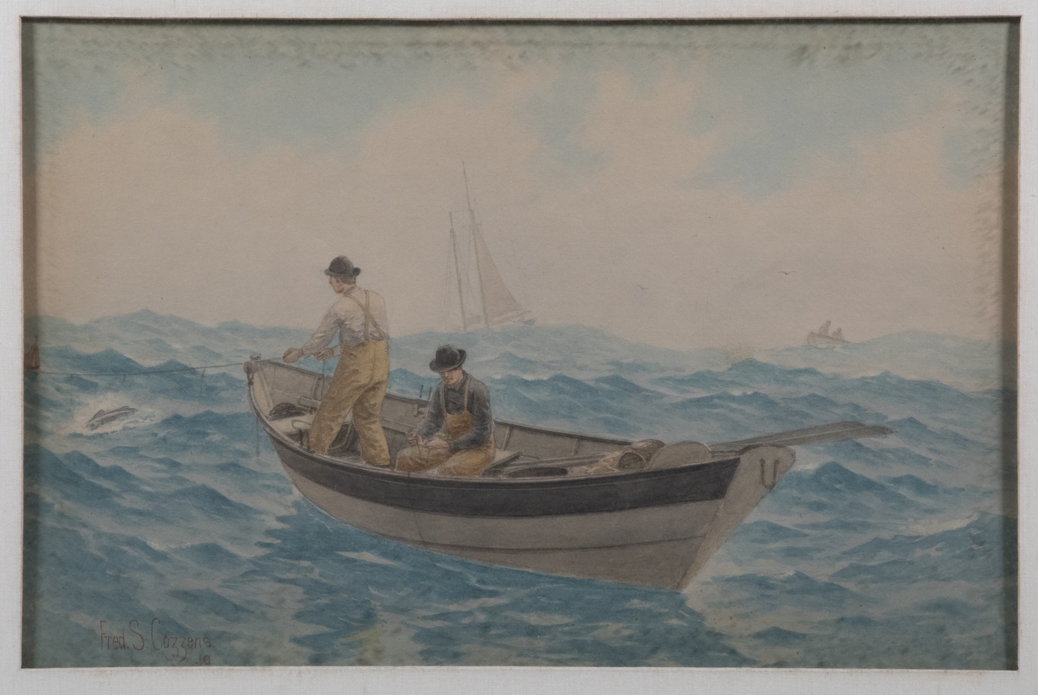 Frederic Schiller Cozzens | Two Men in a Fishing Dory | MutualArt
