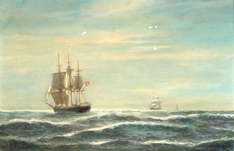 Carl Ludwig Bille | Seascape with ships sailing | MutualArt
