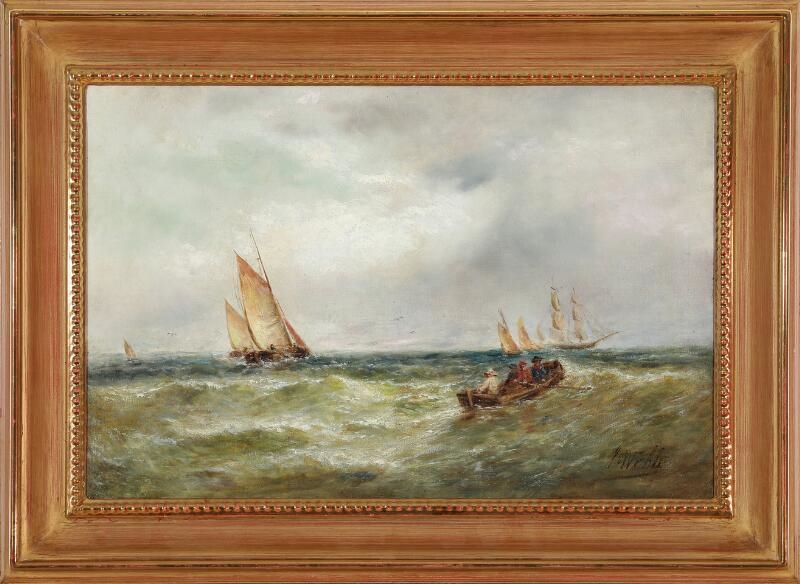 J. Webb | Seascape with sailing ships and boats | MutualArt