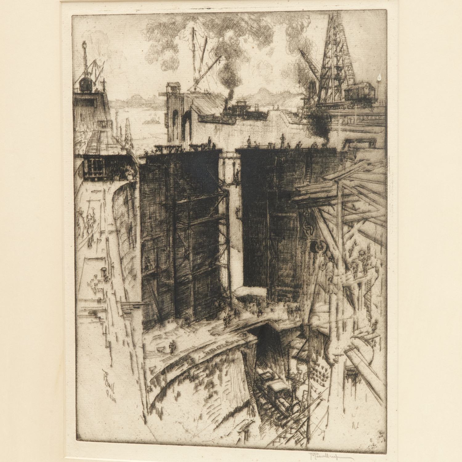 Joseph Pennell | Guard Gate Gatun Lock, Woolworth Building | MutualArt
