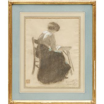 Everett Shinn | CLOWN ON EMPTY SEATS (1947) | MutualArt