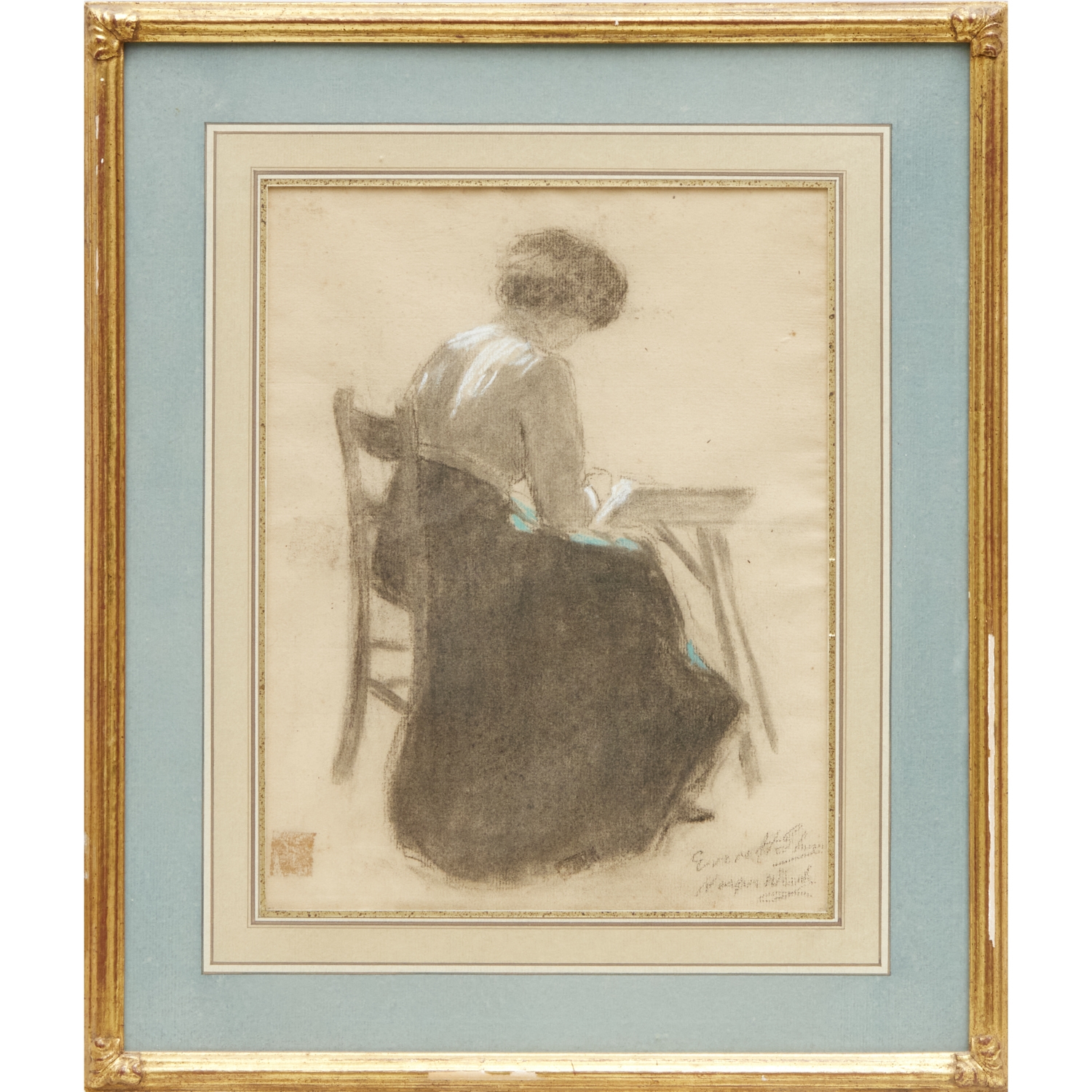 Everett Shinn | Woman sewing | MutualArt