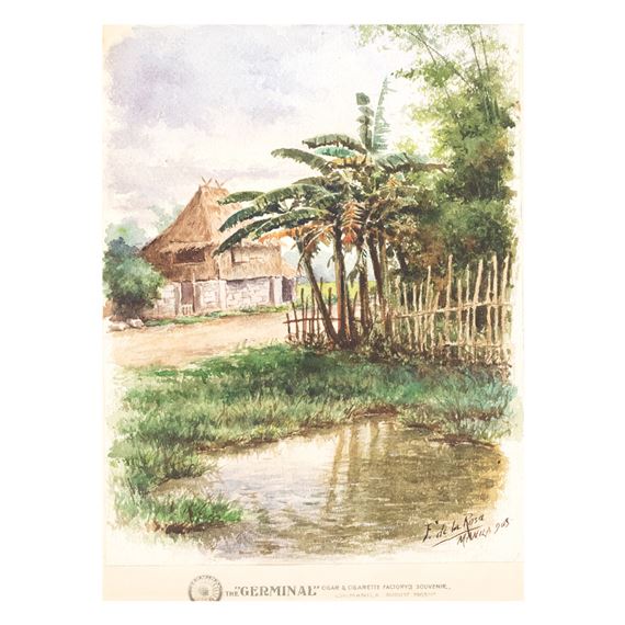 Fabián de la Rosa | Landscape with Nipa Hut (1905) | MutualArt