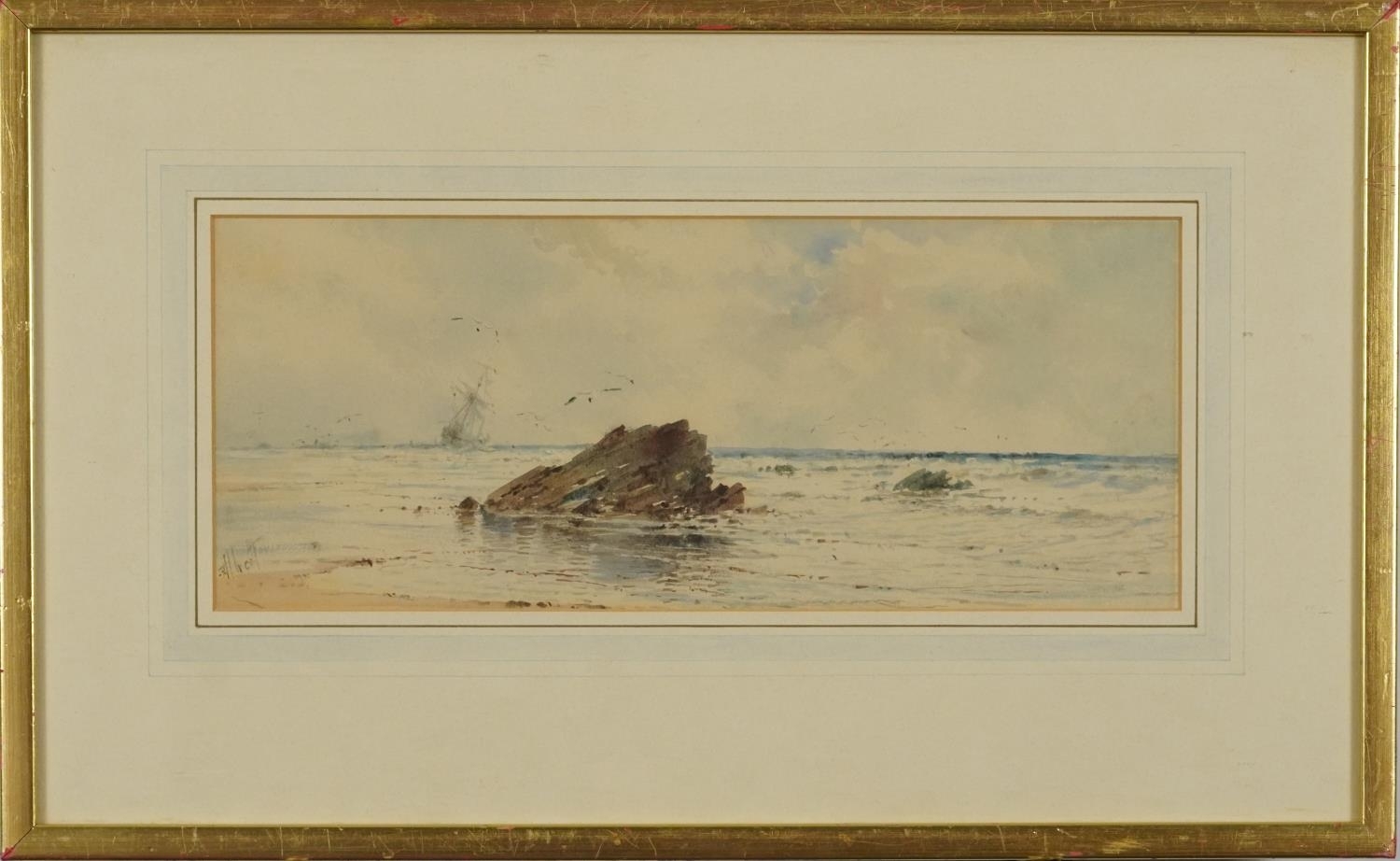 Albert Ernest Markes | Coastal scene with seagulls and ships (Late 19th ...