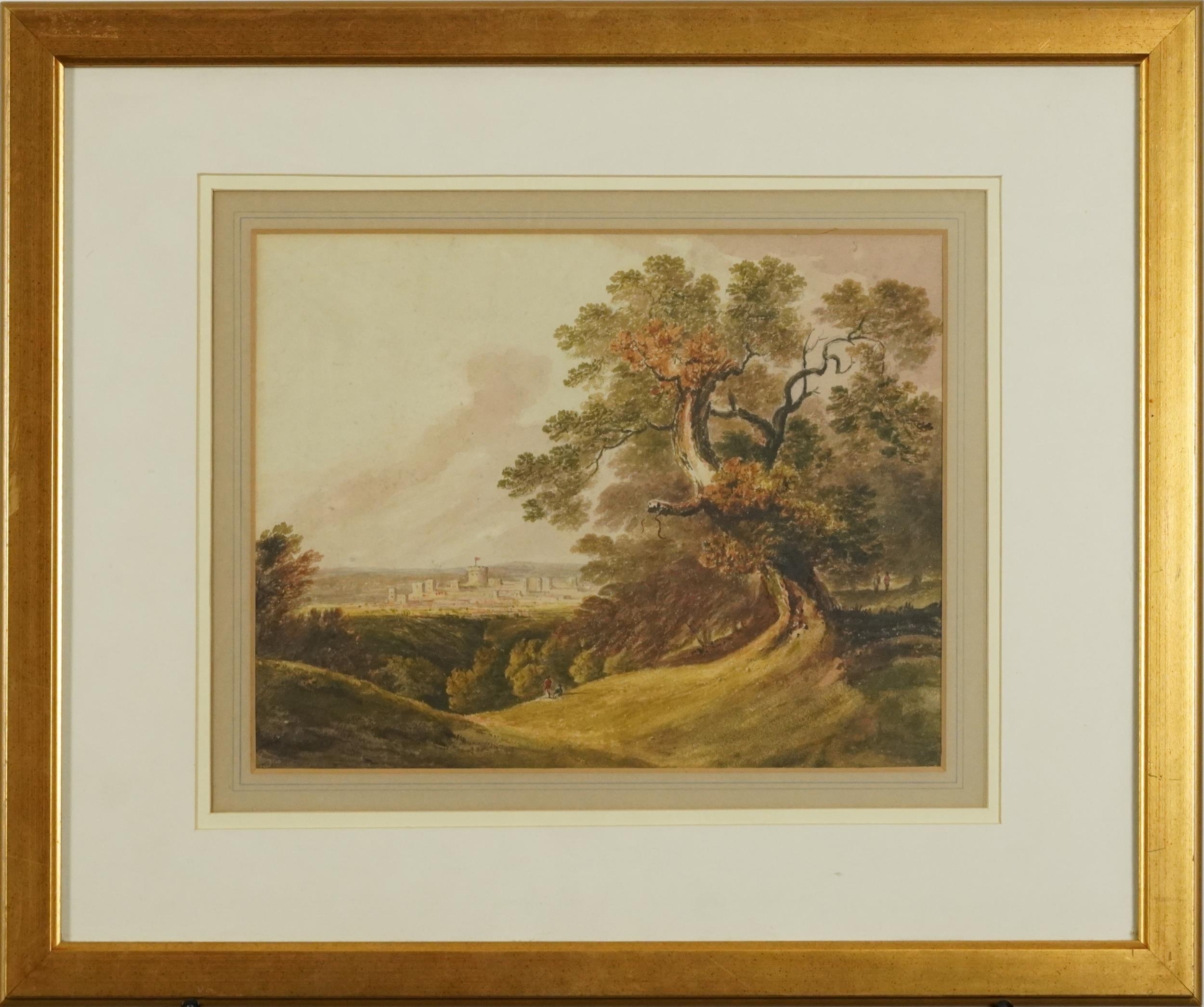 Richard Sasse | Landscape with figures before a castle (Early 19th ...
