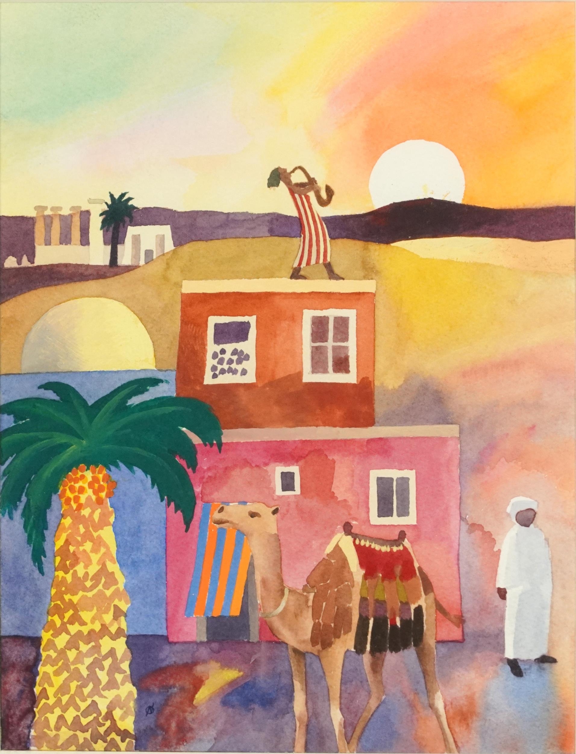 Nick Osborn | Arab with camel before building | MutualArt