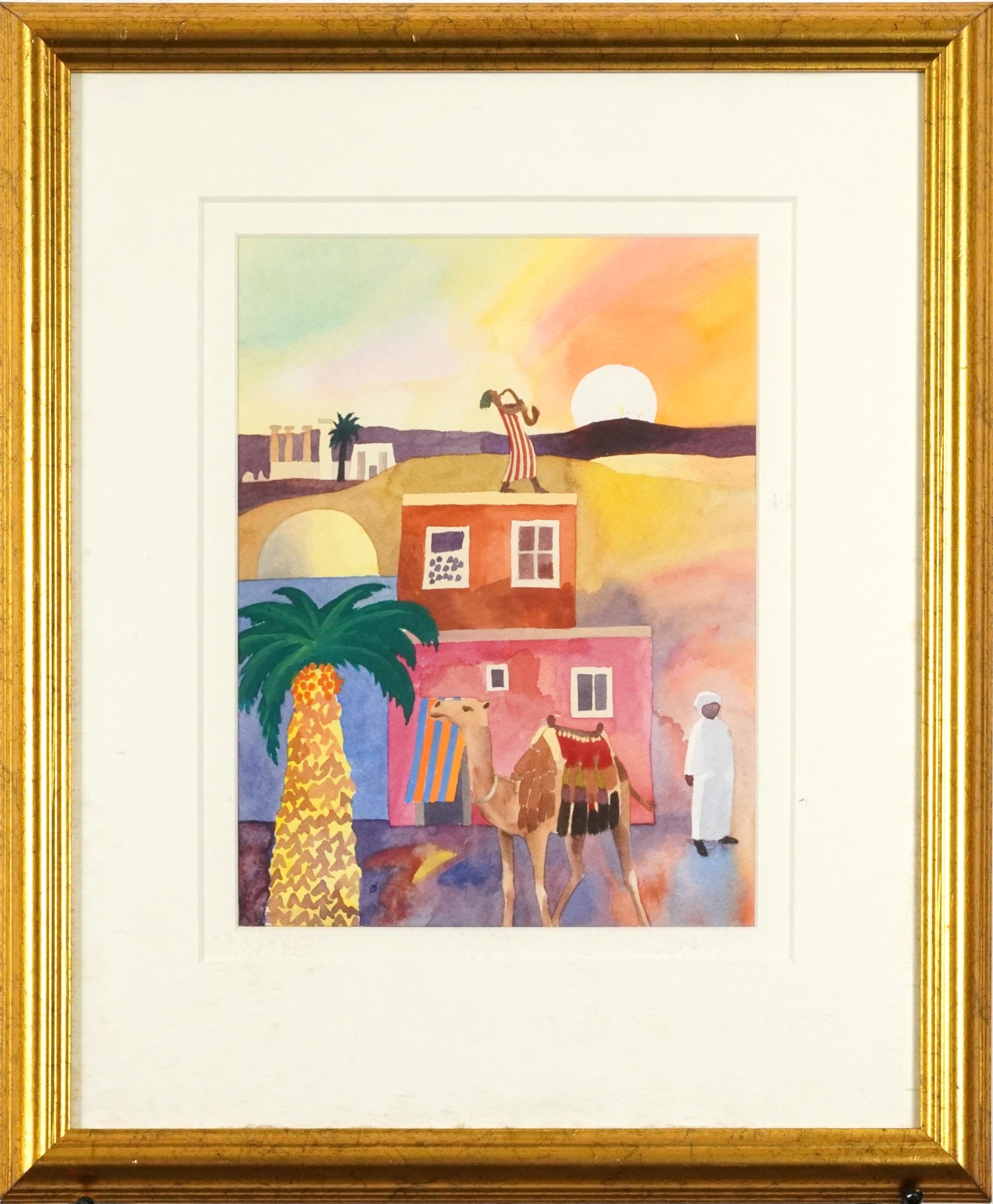 Nick Osborn | Arab with camel before building | MutualArt