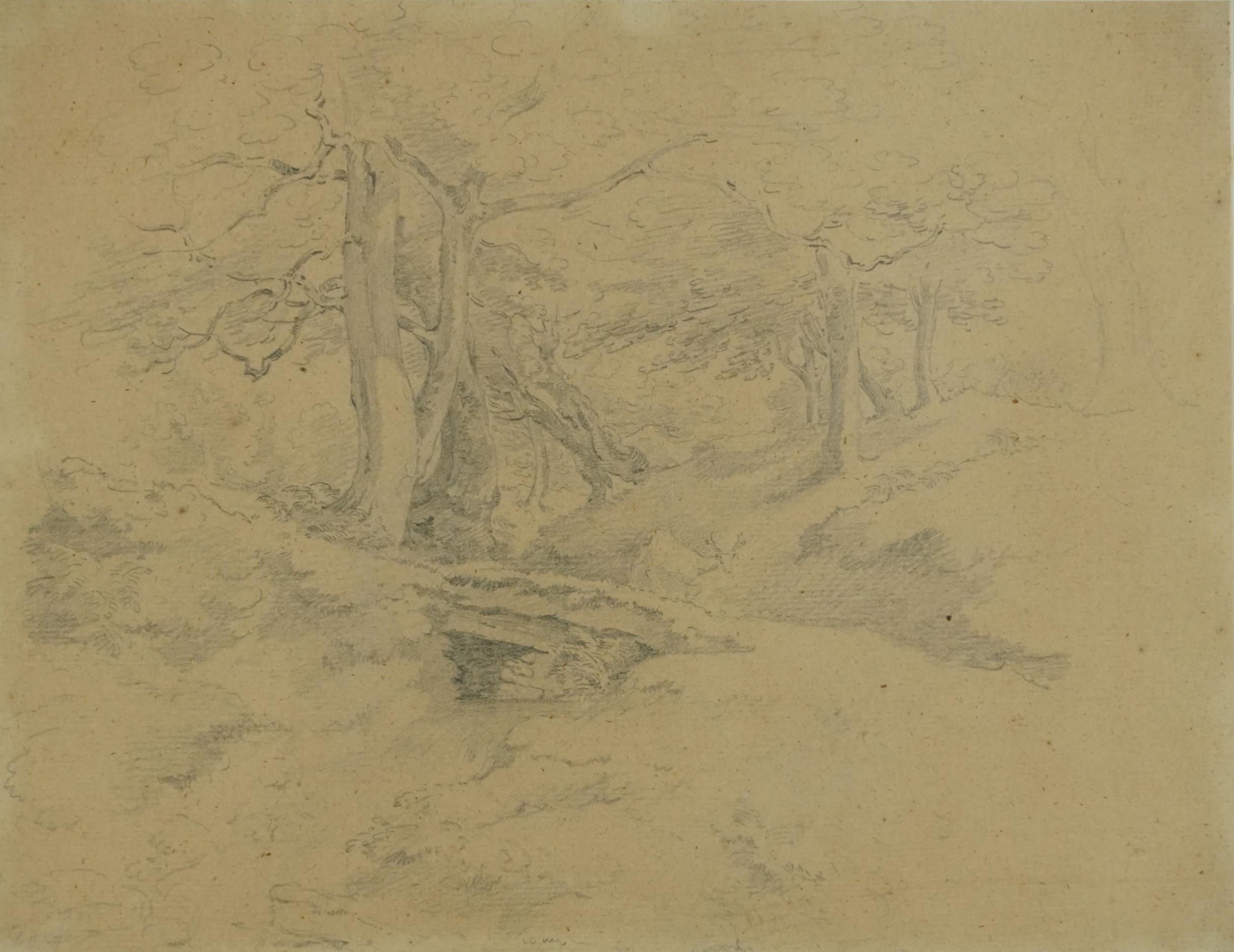 Henry Edridge | Bridge over stream before trees (19th Century) | MutualArt