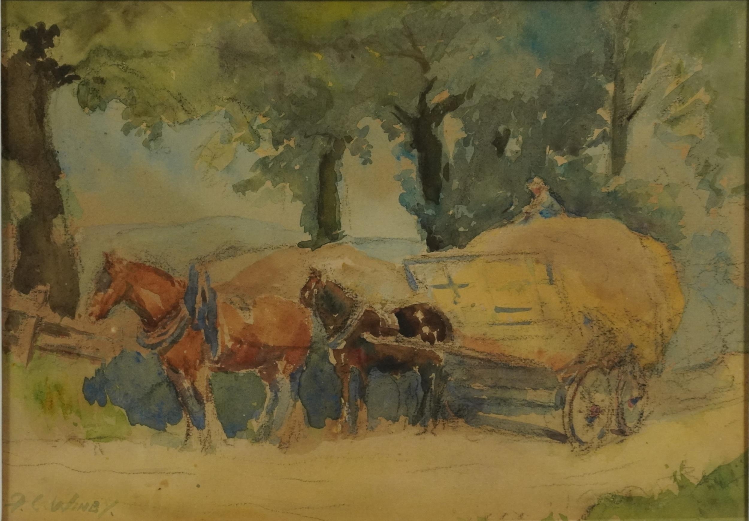 Frederick Charles Winby | Workhorses haymaking | MutualArt