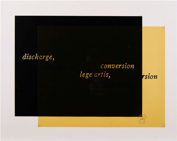 Joseph Kosuth | Discharge - conversion, lege artis. (1989) | MutualArt