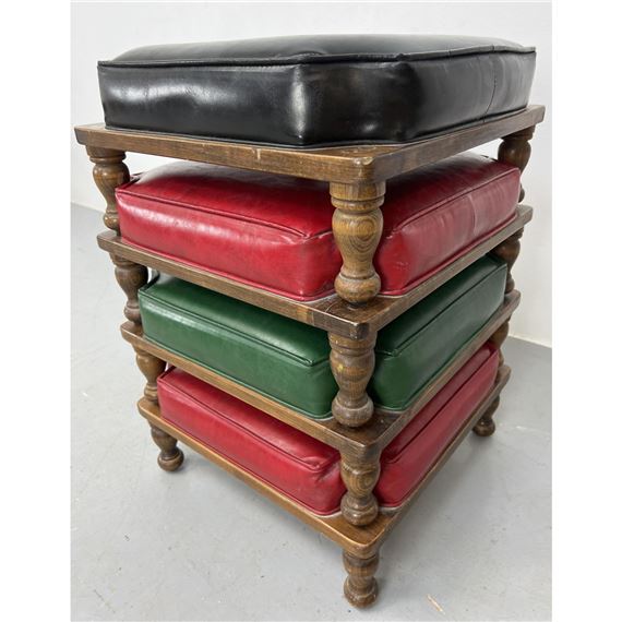 Ethan Allen | Set 4 Modernist Stacking Stools. ETHAN ALLEN. Square wood ...